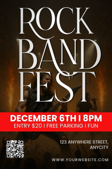 Plantilla de Black 3d Rock Fest Poster | PosterMyWall