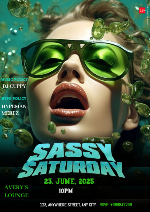Copy of Black 3d Sassy Saturday A4 | PosterMyWall