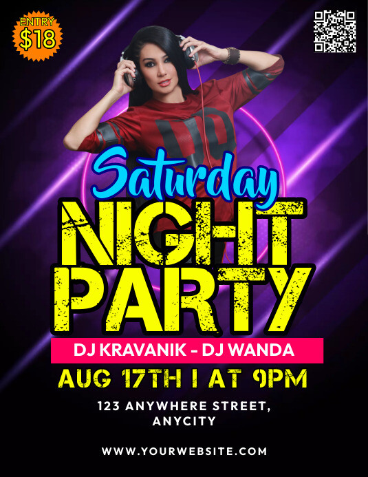 Modèle Black 3d Saturday Night Party Pamflet (letter | PosterMyWall