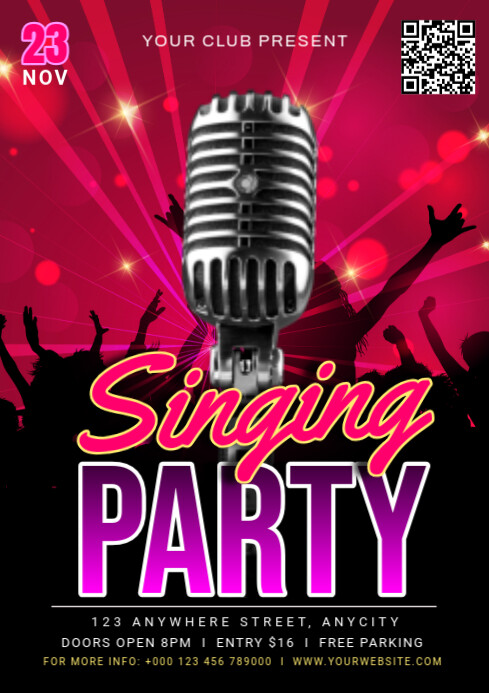 Black 3d Singing Party A2 Template | PosterMyWall