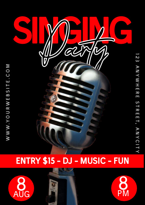 Copy of Black 3d Singing Party A4 | PosterMyWall