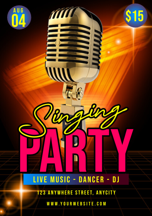 Copy of Black 3d Singing Party A4 | PosterMyWall