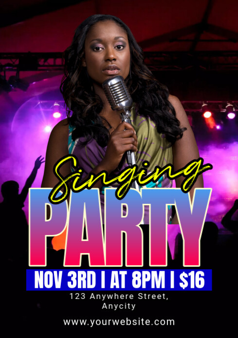 Copy of Black 3d Singing Party A4 | PosterMyWall