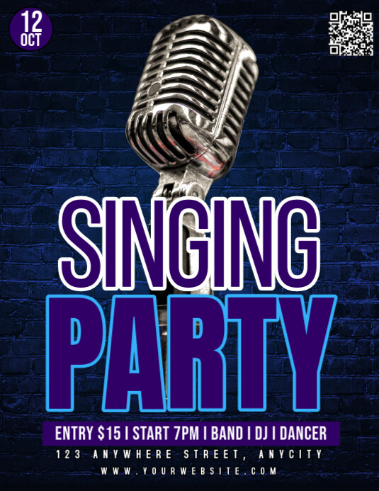 Copy of Black 3d Singing Party Flyer (us Letter) | PosterMyWall