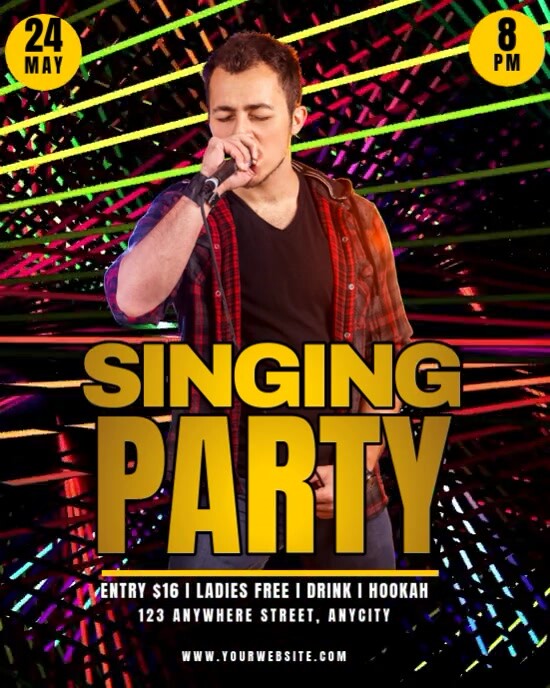 Plantilla de Black 3d Singing Party Instagram Portrait | PosterMyWall