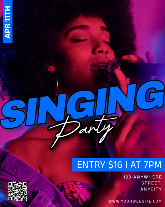 Plantilla de Black 3d Singing Party Instagram Portrait | PosterMyWall