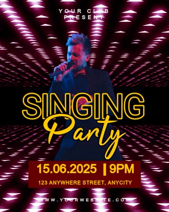Plantilla de Black 3d Singing Party Instagram Portrait | PosterMyWall