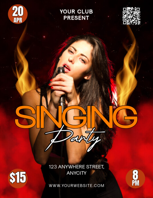 Black 3d Singing Party Pamflet (letter As) Template | PosterMyWall