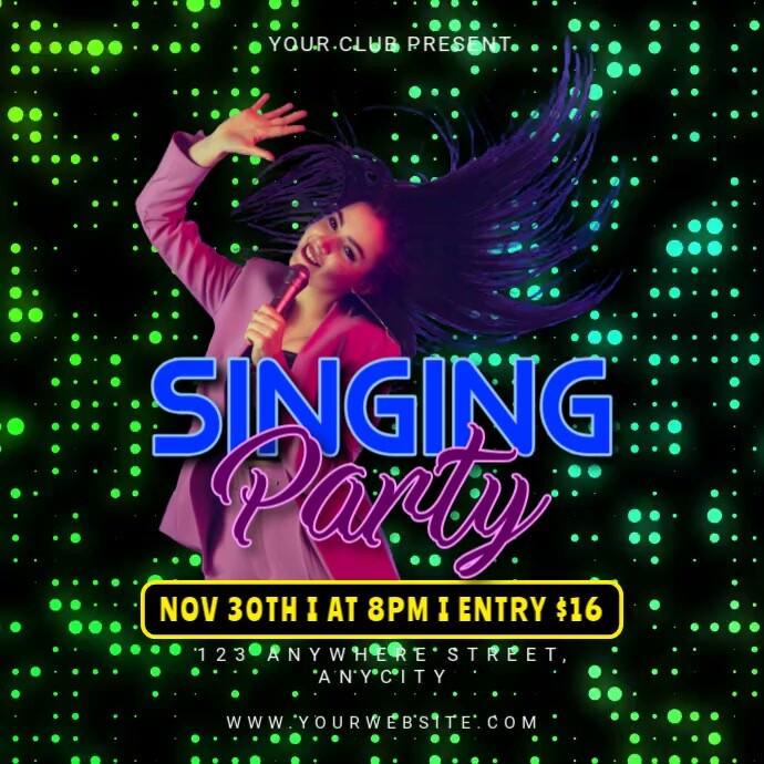 Black 3d Singing Party Pos Instagram Template | PosterMyWall