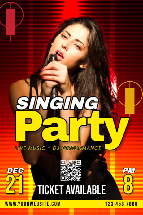 Black 3d Singing Party Poster Template | PosterMyWall