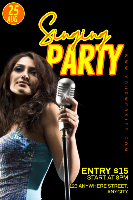Black 3d Singing Party Poster Templat | PosterMyWall