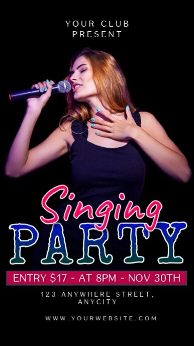 Black 3d Singing Party Reel Instagram Template | PosterMyWall
