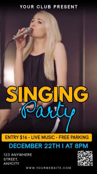 Black 3d Singing Party Reel Instagram Template | PosterMyWall