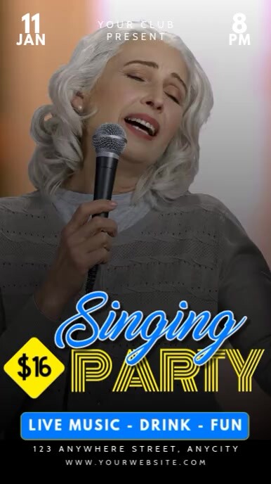 Black 3d Singing Party Reel Instagram Template | PosterMyWall