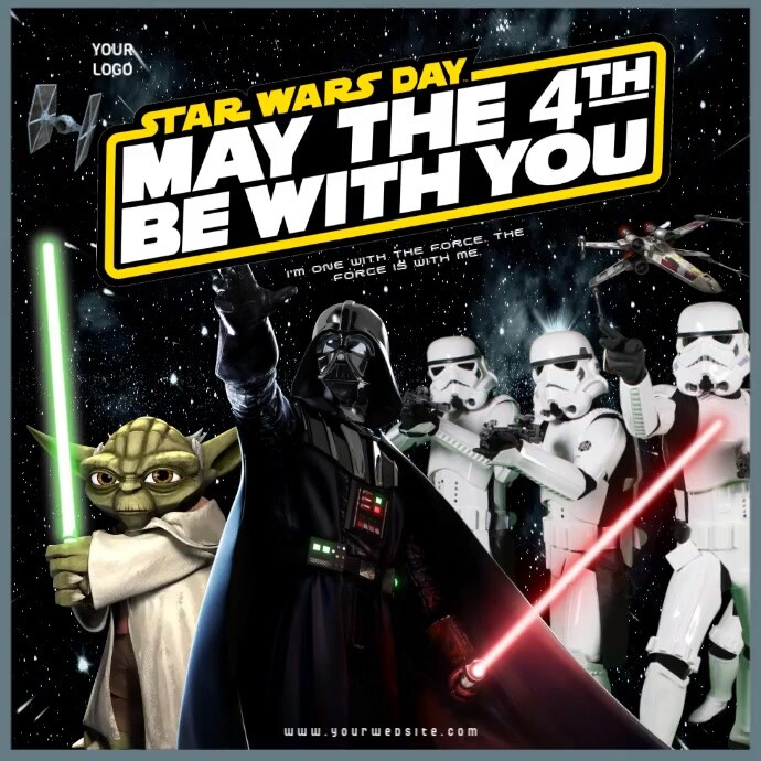 Black 3d Star Wars Day Instagram Post Template | PosterMyWall