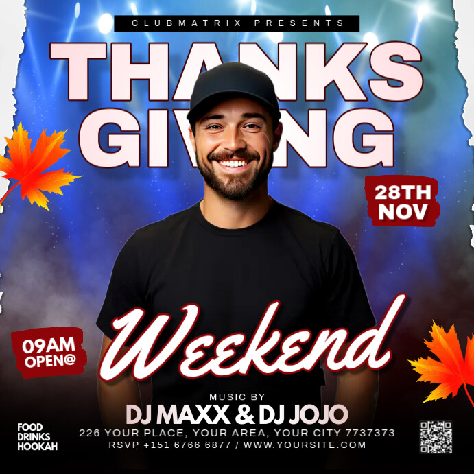 Copy of Black 3d Thanksgiving Weekend Square (1:1) | PosterMyWall