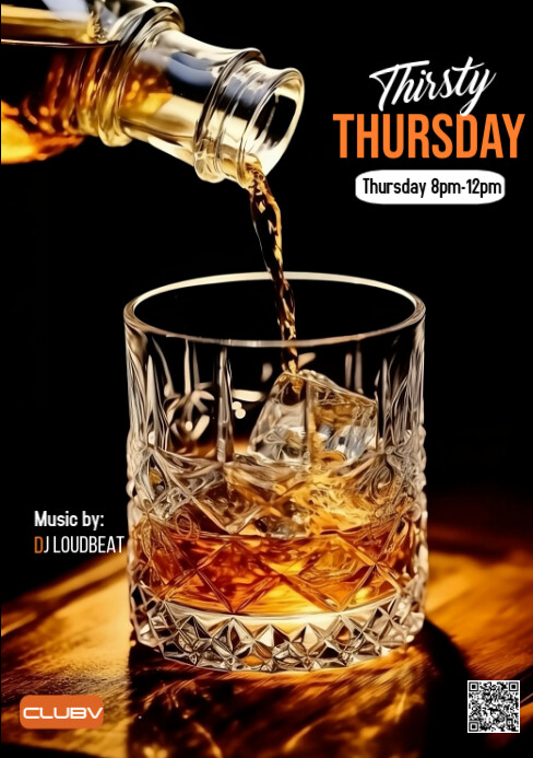 Black 3d Thirsty Thursday A5 Template | PosterMyWall