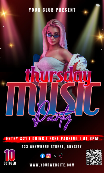 Black 3d Thursday Music Party Legal As Template | PosterMyWall