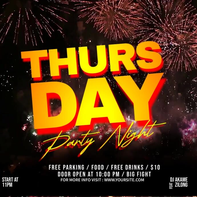 Black 3d Thursday Party Instagram Post Template | PosterMyWall