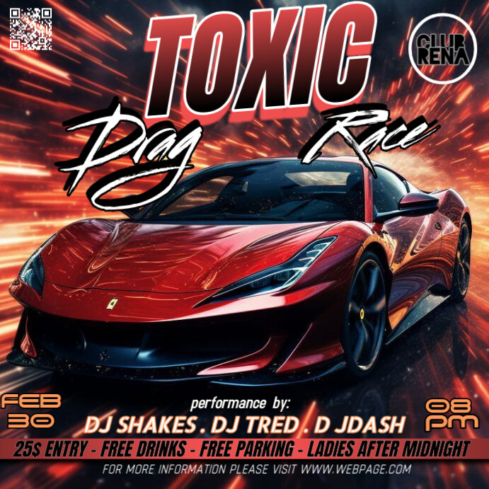 Copy of Black 3d Toxic Drag Race Instagram Post | PosterMyWall