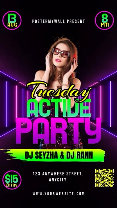 Black 3d Tuesday Active Party Reel Instagram Template | PosterMyWall