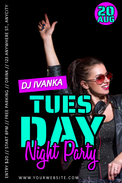 Copy of Black 3d Tuesday Night Party Poster | PosterMyWall