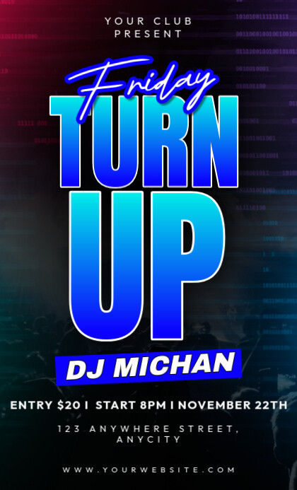 Copy of Black 3d Turn Up Friday Legal As | PosterMyWall