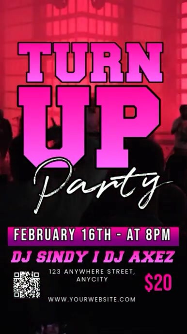 Plantilla de Black 3d Turn Up Party Reel Instagram | PosterMyWall