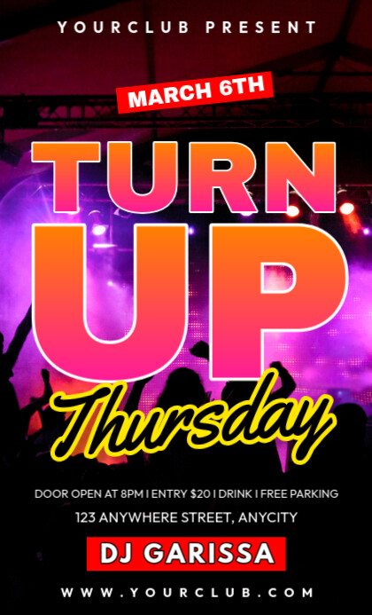 Black 3d Turn Up Thursday Legal As Template | PosterMyWall