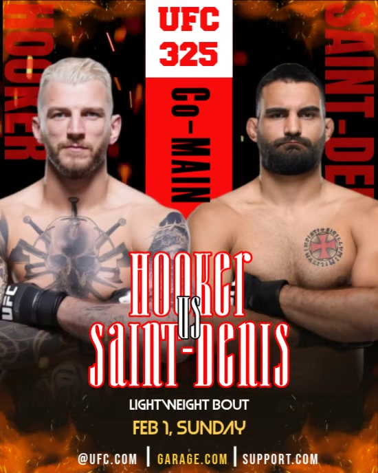 Black 3d Ufc 325 : Dan Hooker Vs Benoit Saint-denis Instagram Portrait ...
