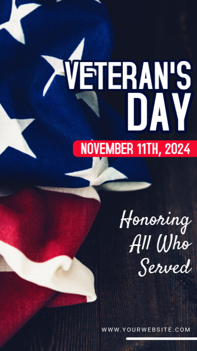 Plantilla de Black 3d Veteran's Day Instagram Story | PosterMyWall