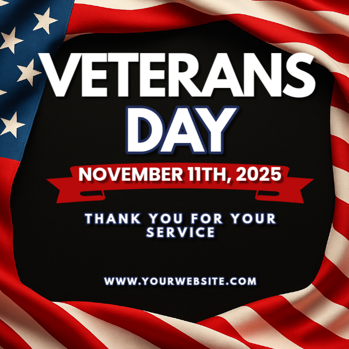 Black 3d Veterans Day Instagram Post Template | PosterMyWall