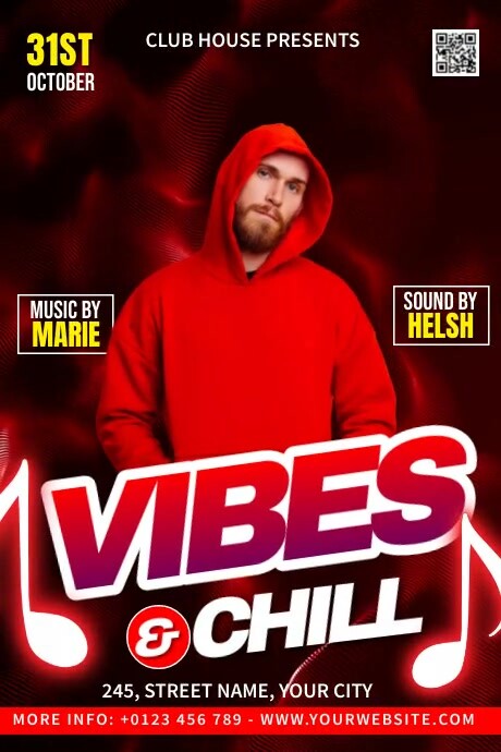 Black 3d Vibes Chill Event Poster Template | PosterMyWall