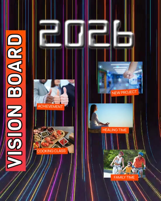 Black 3d Vision Board Instagram Portrait Template | PosterMyWall