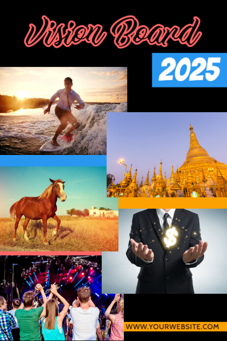 Black 3d Vision Board Poster Template | PosterMyWall