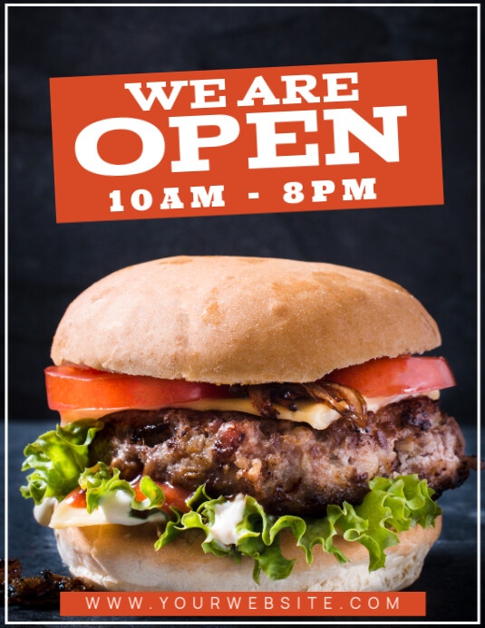 Black 3d We Are Open Pamflet (letter As) Template | PosterMyWall