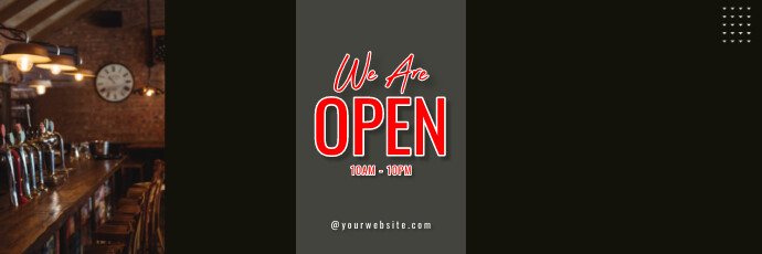 Plantilla de Black 3d We Are Open Tajuk Twitter | PosterMyWall