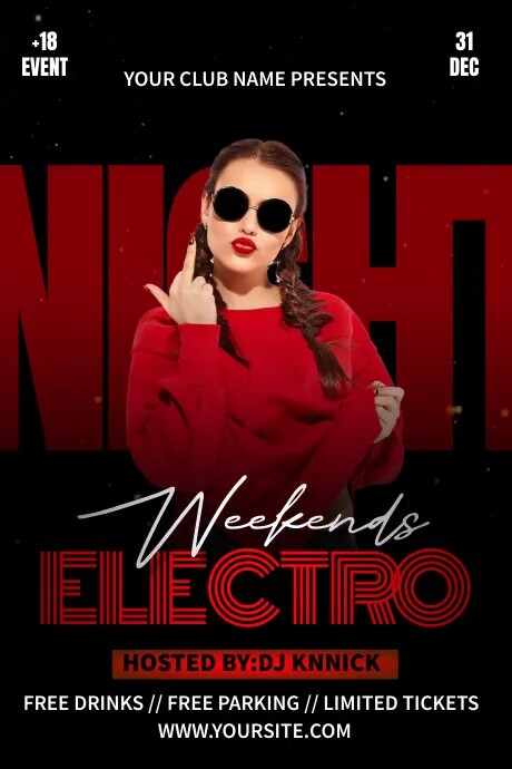 Black 3d Weekend Party Poster Template | PosterMyWall