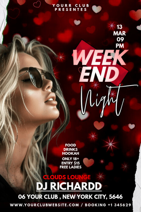 Black 3d Weekend Party Poster Template | PosterMyWall