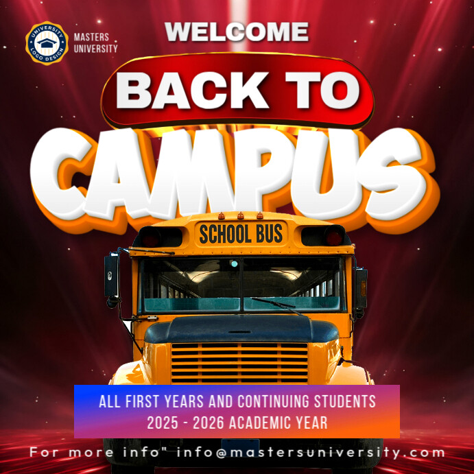 Black 3d Wellcome Back To Campus University College Resume Editable ...