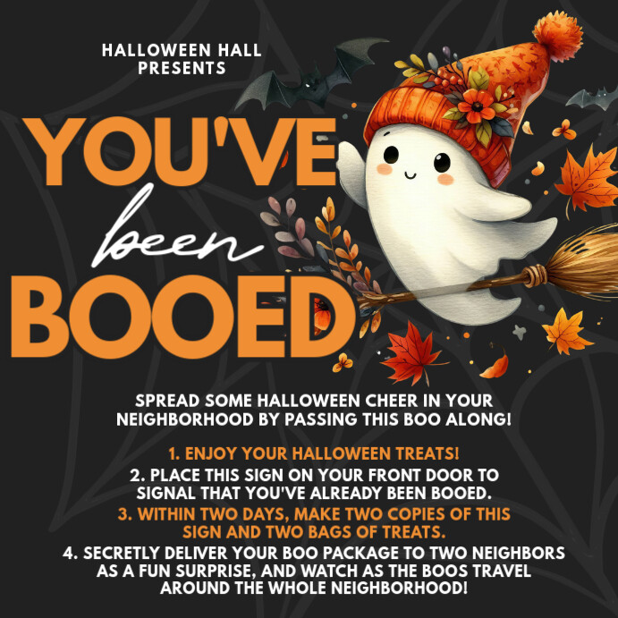 Copy of Black 3d You've Been Booed Flyer Instagram Post | PosterMyWall