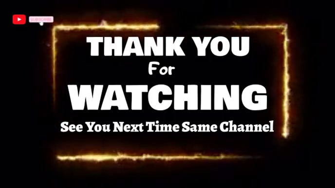 Copy of Black 3d Youtube Outro Thank You Template Dig | PosterMyWall