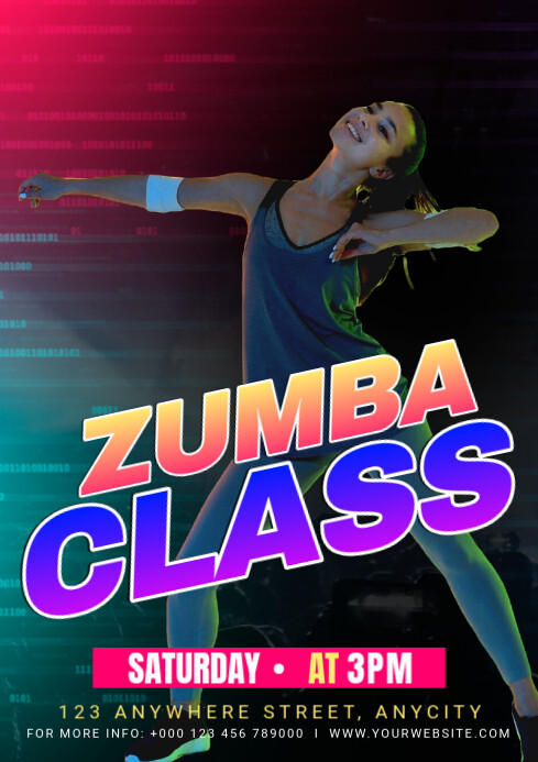 Copy of Black 3d Zumba Classes A2 | PosterMyWall