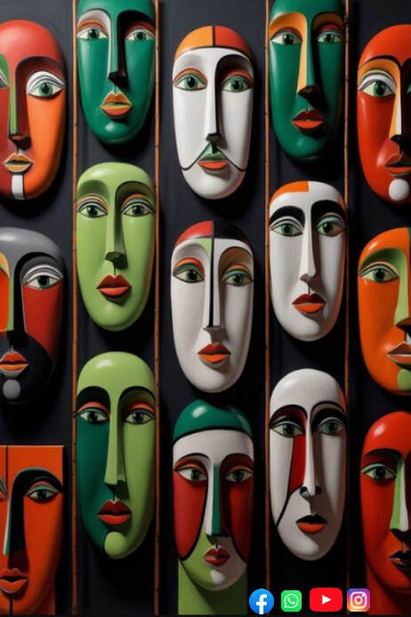 Black Abstract Abstract Heads Poster Template | PosterMyWall