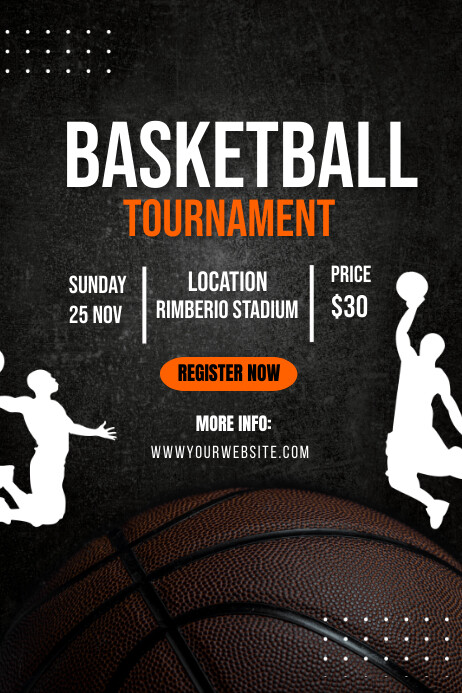 Plantilla de Black Abstract Basketball Tournament Poster | PosterMyWall