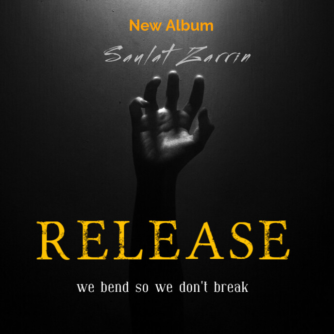 Plantilla de Black Abstract Black And Yellow Album Cover | PosterMyWall