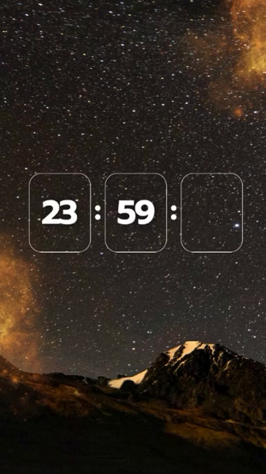Black Abstract Countdown Digital Clock Instagram Reel Template ...