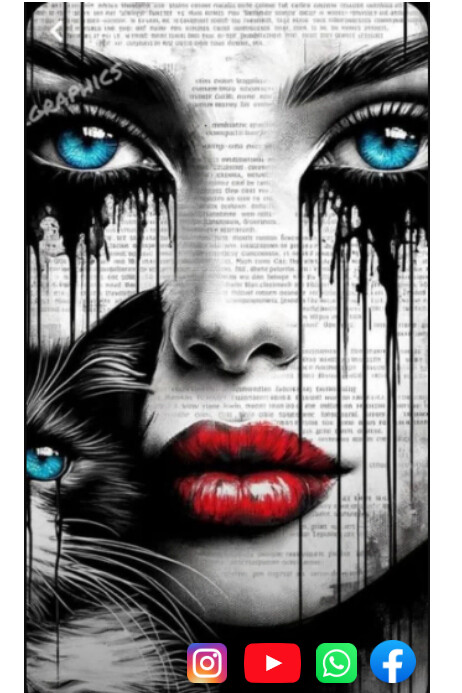 Copy of Black Abstract Face Painting Poster | PosterMyWall