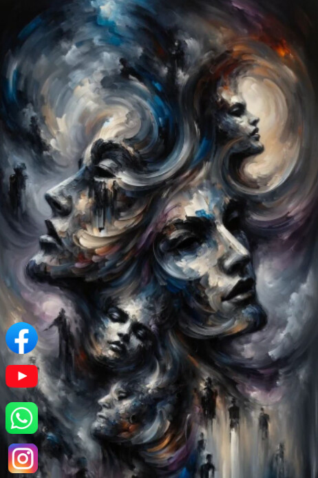 Black Abstract Head Painting Poster Template | PosterMyWall