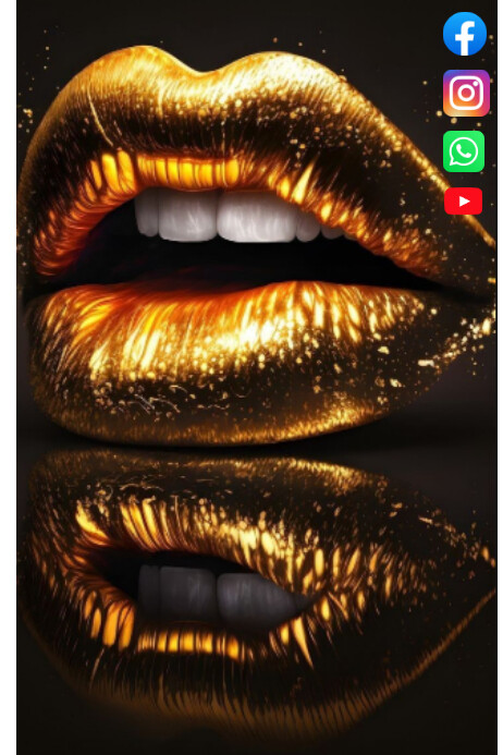 Black Abstract Lips Poster Template | PosterMyWall